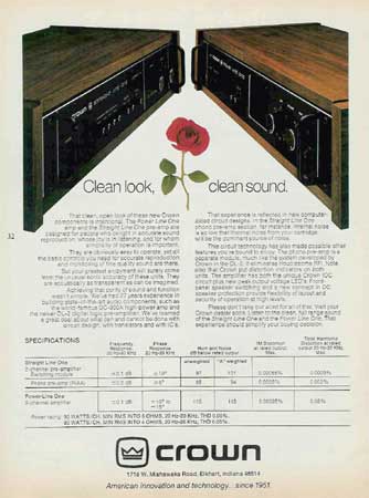 Crown Straight Line One and Power Line One - Vintage Audio Ads ...