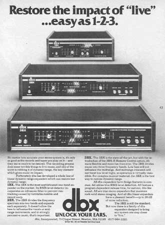DBX 1BX, 2BX and 3BX - Vintage Audio Ads - classicaudio.com