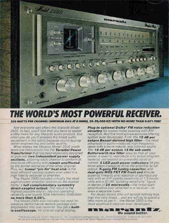 Marantz 2500 - Vintage Audio Ads - classicaudio.com