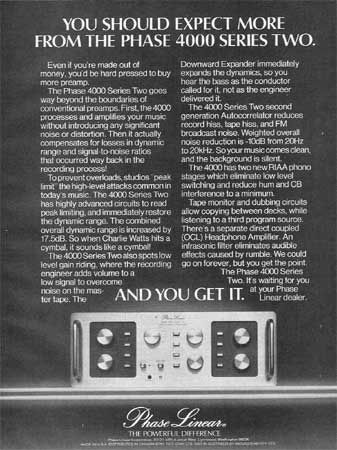 Phase Linear 4000 Series Two - Vintage Audio Ads - classicaudio.com