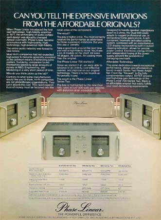 Phase Linear Series Two Amplifiers - Vintage Audio Ads - classicaudio.com