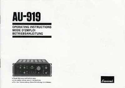 classicaudio.com..... For Sale..... Sansui AU-919 and TU-919